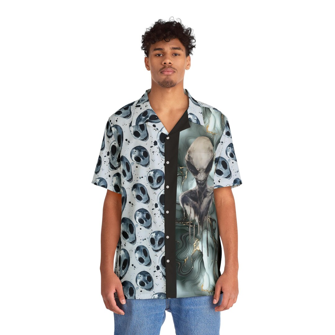 Men's Hawaiian Shirt, Aliens Shirt for UFO Fans, Scary Aliens, the ...
