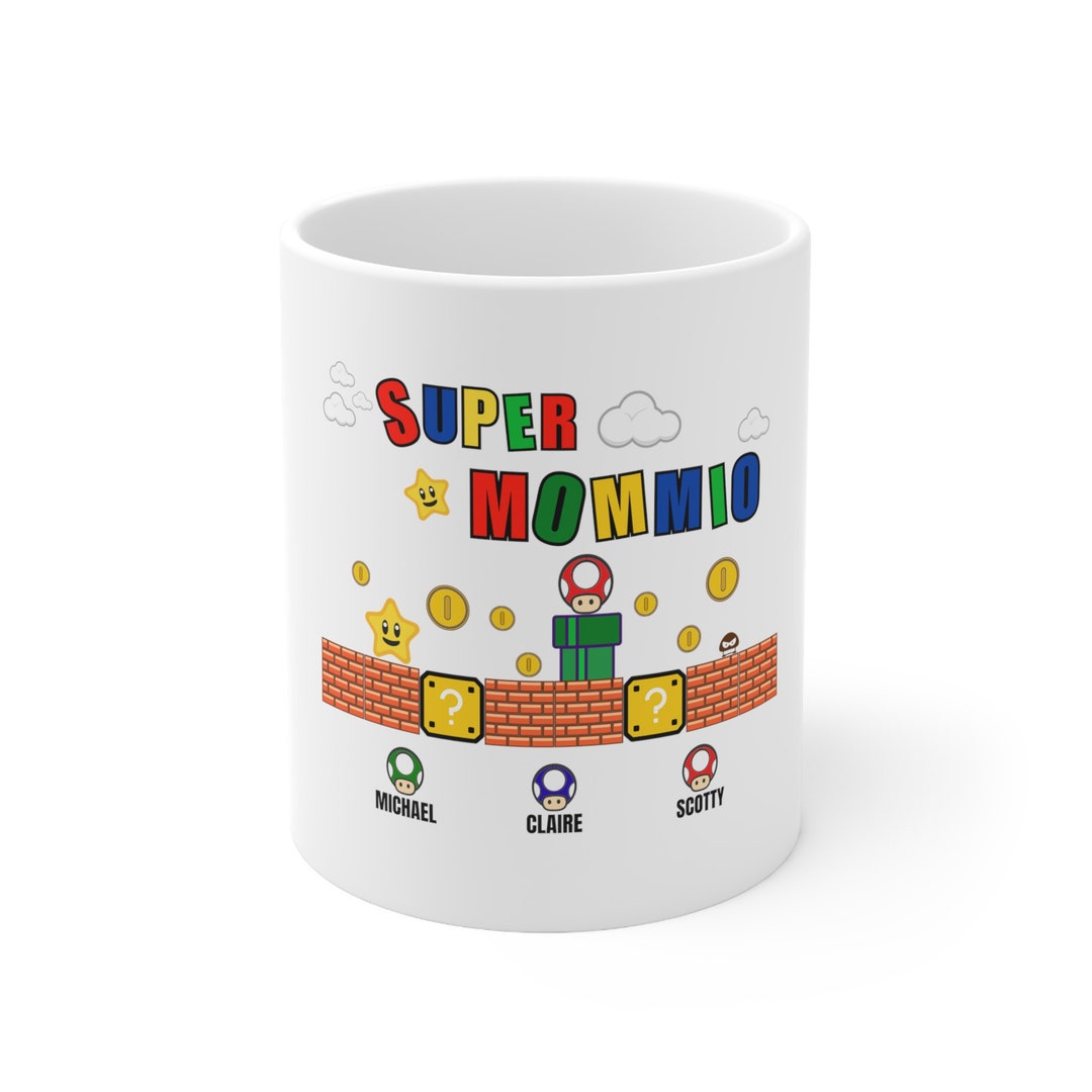 Super Mommio Super Mario Brothers Themed Customizable 11oz Coffee Mug ...