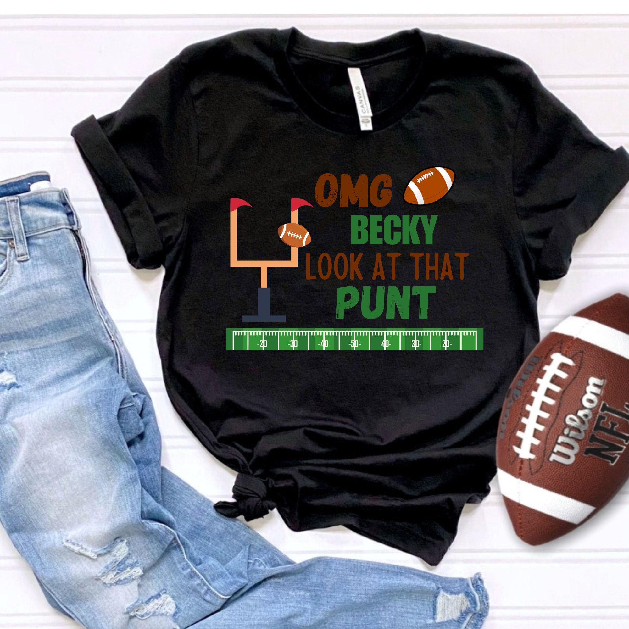 OMG Becky Look at That Punt game Day Shirt Funny Football Tailgate Tee ...