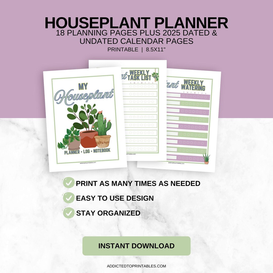 Ultimate Printable House Plant Planner | Houseplant Care Tracker ...