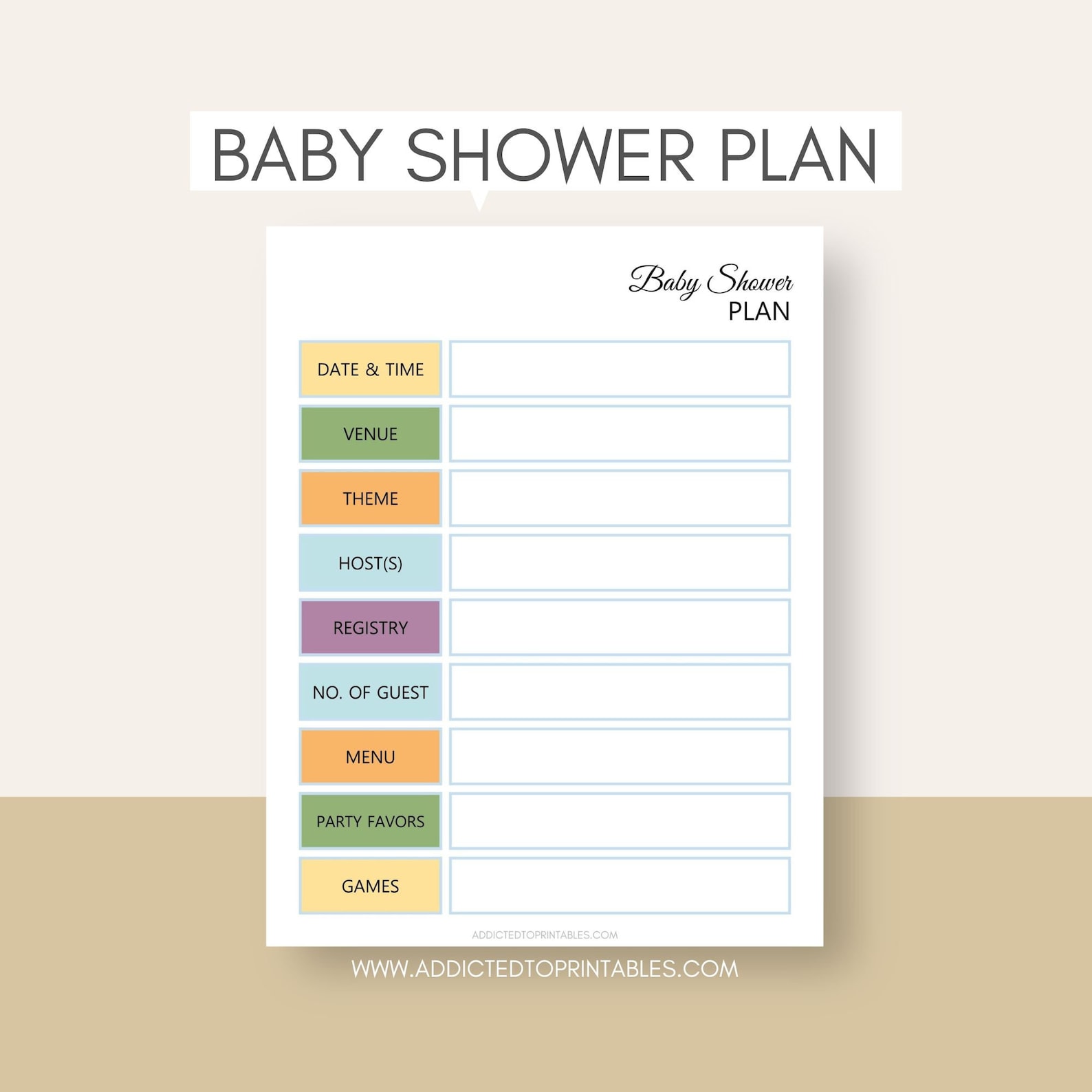 Printable Baby Shower Planner | Instant Download | 8.5x11 PDF| Baby ...