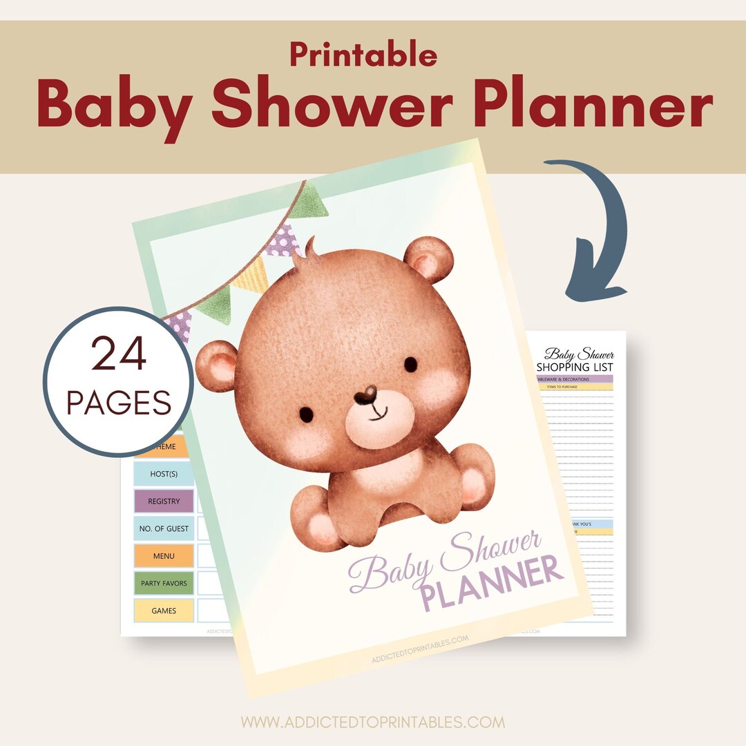 Printable Baby Shower Planner Instant Download 8.5x11 PDF - Etsy