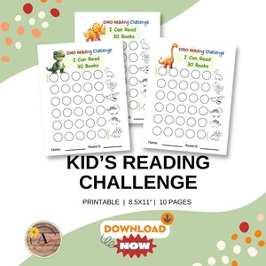 Printable Kid's Dinosaur 30 Book Reading Challenge | Dinosaur Reading ...