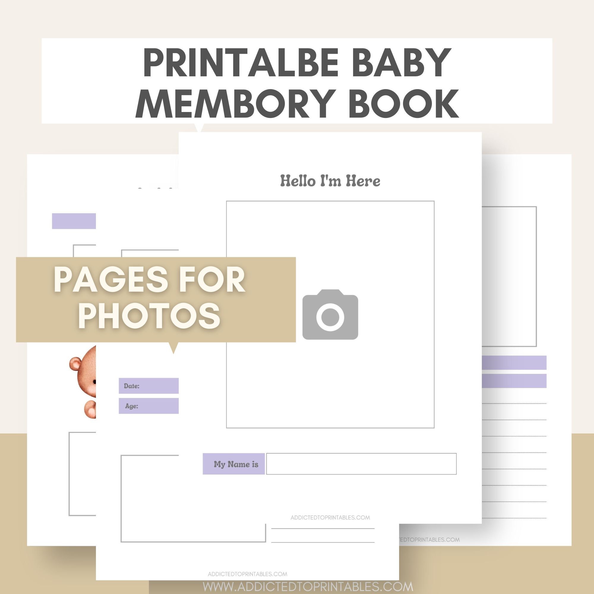 Printable Baby Memory Book | Instant Download | 8.5x11 PDF| Baby Book ...