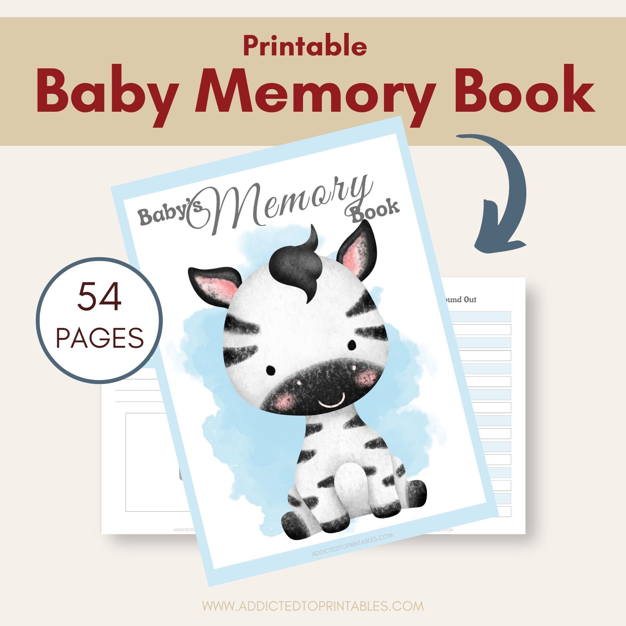 Printable Baby Memory Book | Instant Download | 8.5x11 PDF| Baby Book ...