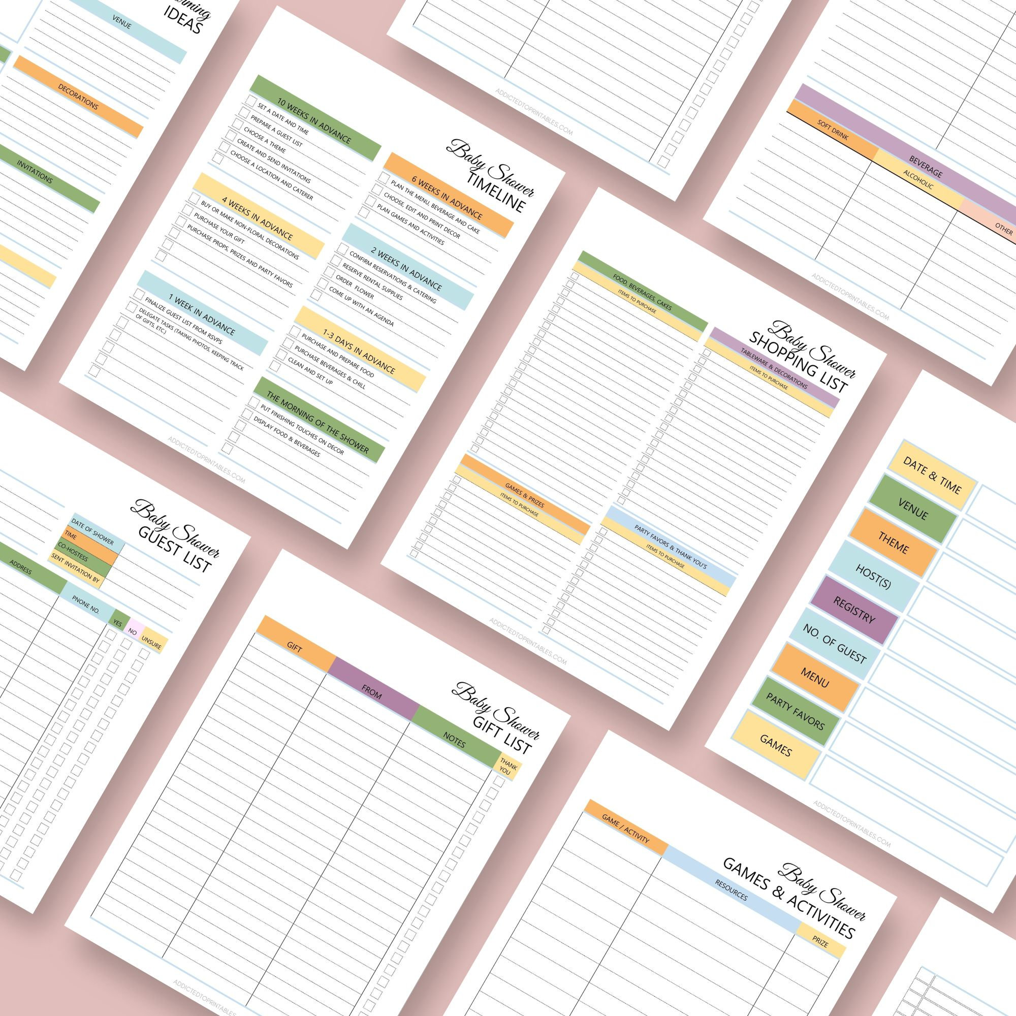 Printable Baby Shower Planner Instant Download 8.5x11 PDF - Etsy