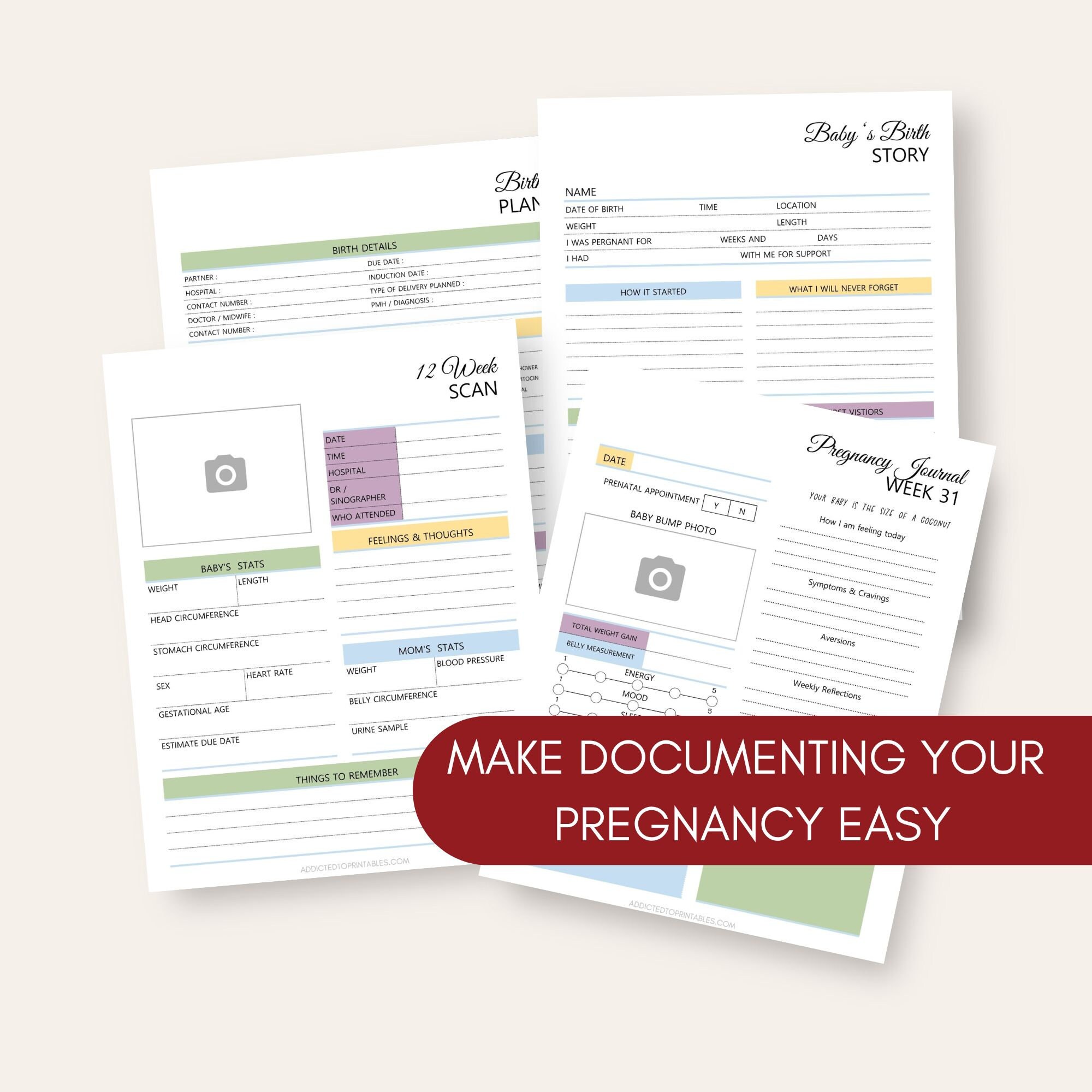 Printable Pregnancy Journal | Instant Download | 8.5x11 PDF| Pregnancy ...