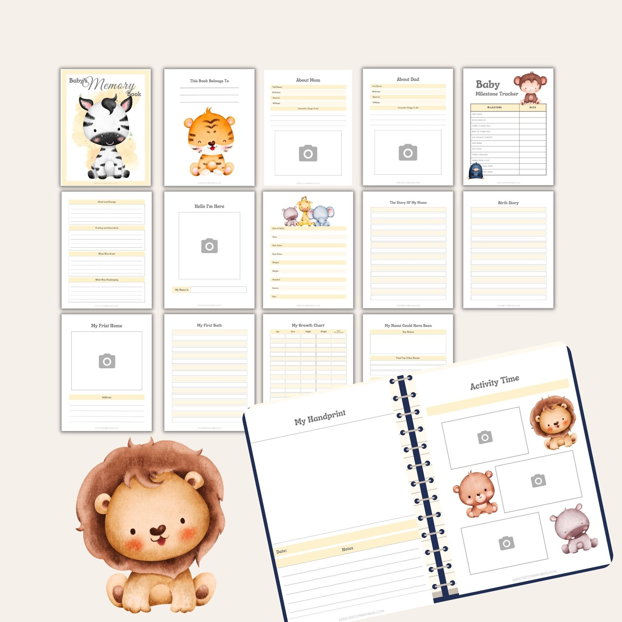 Printable Baby Memory Book | Instant Download | 8.5x11 PDF| Baby Book ...