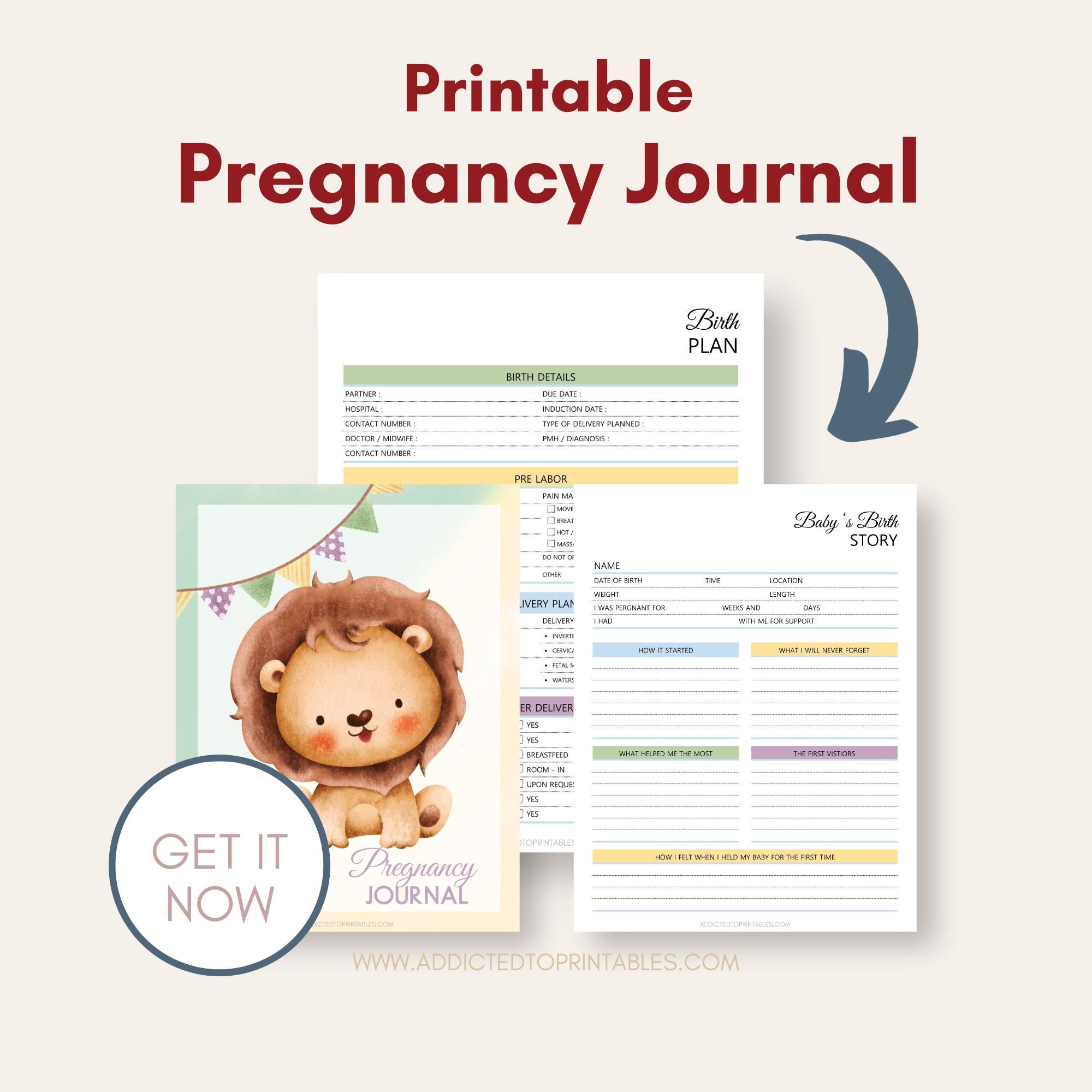 Printable Pregnancy Journal | Instant Download | 8.5x11 PDF| Pregnancy ...