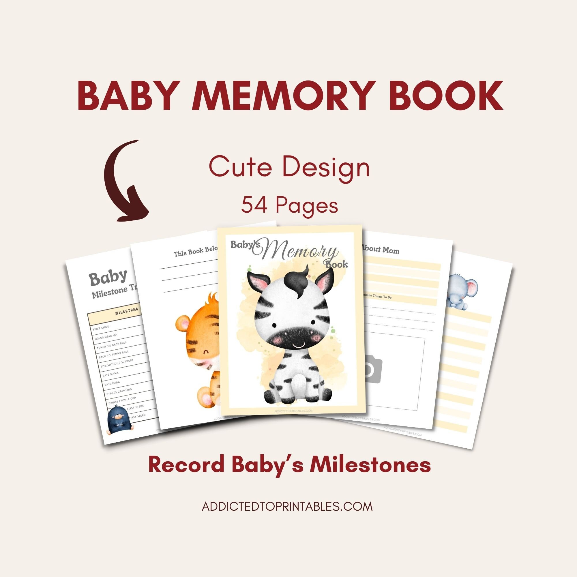 Printable Baby Memory Book | Instant Download | 8.5x11 PDF| Baby Book ...