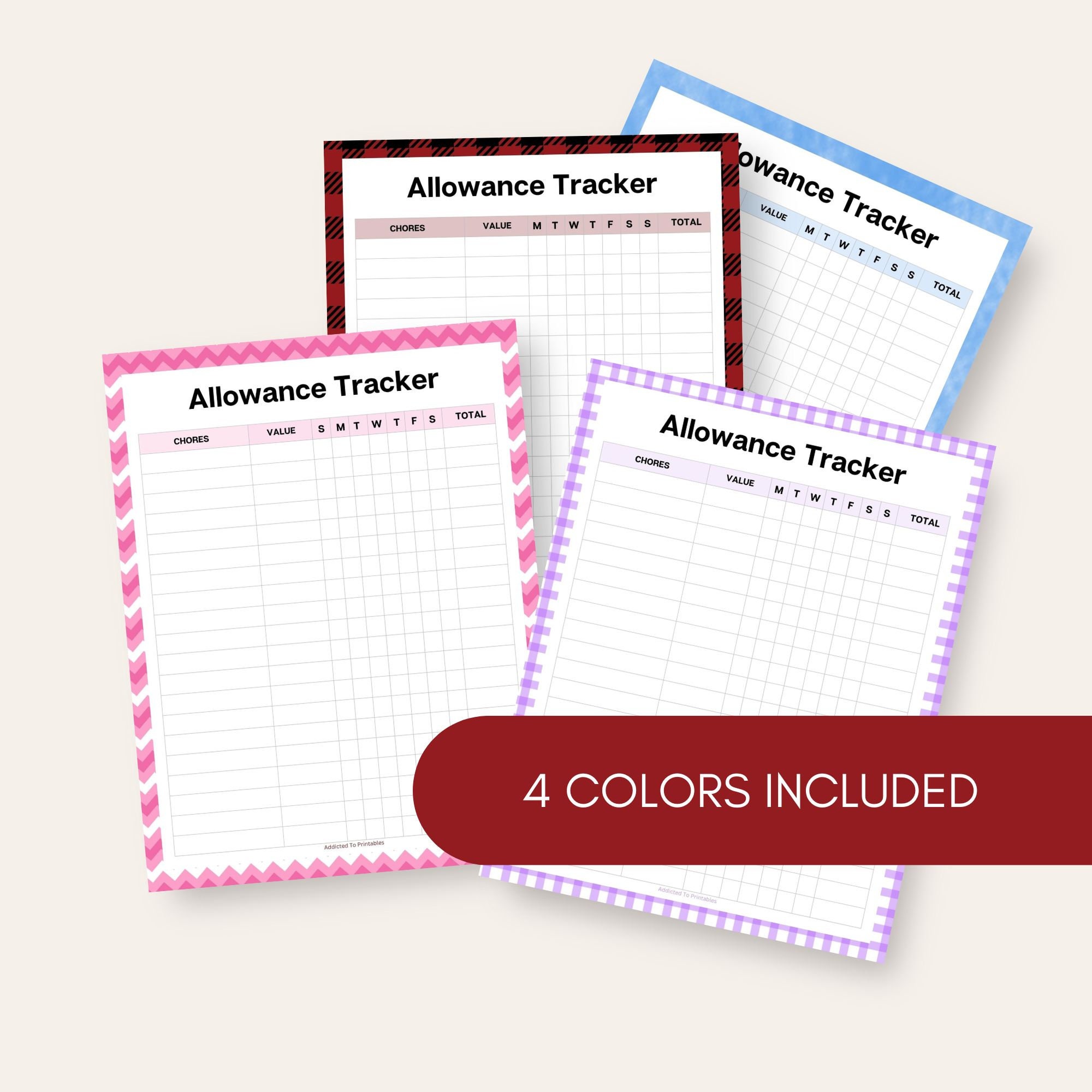 Printable Weekly Allowance Tracker for Kids | Instant Download | 8.5x11 ...
