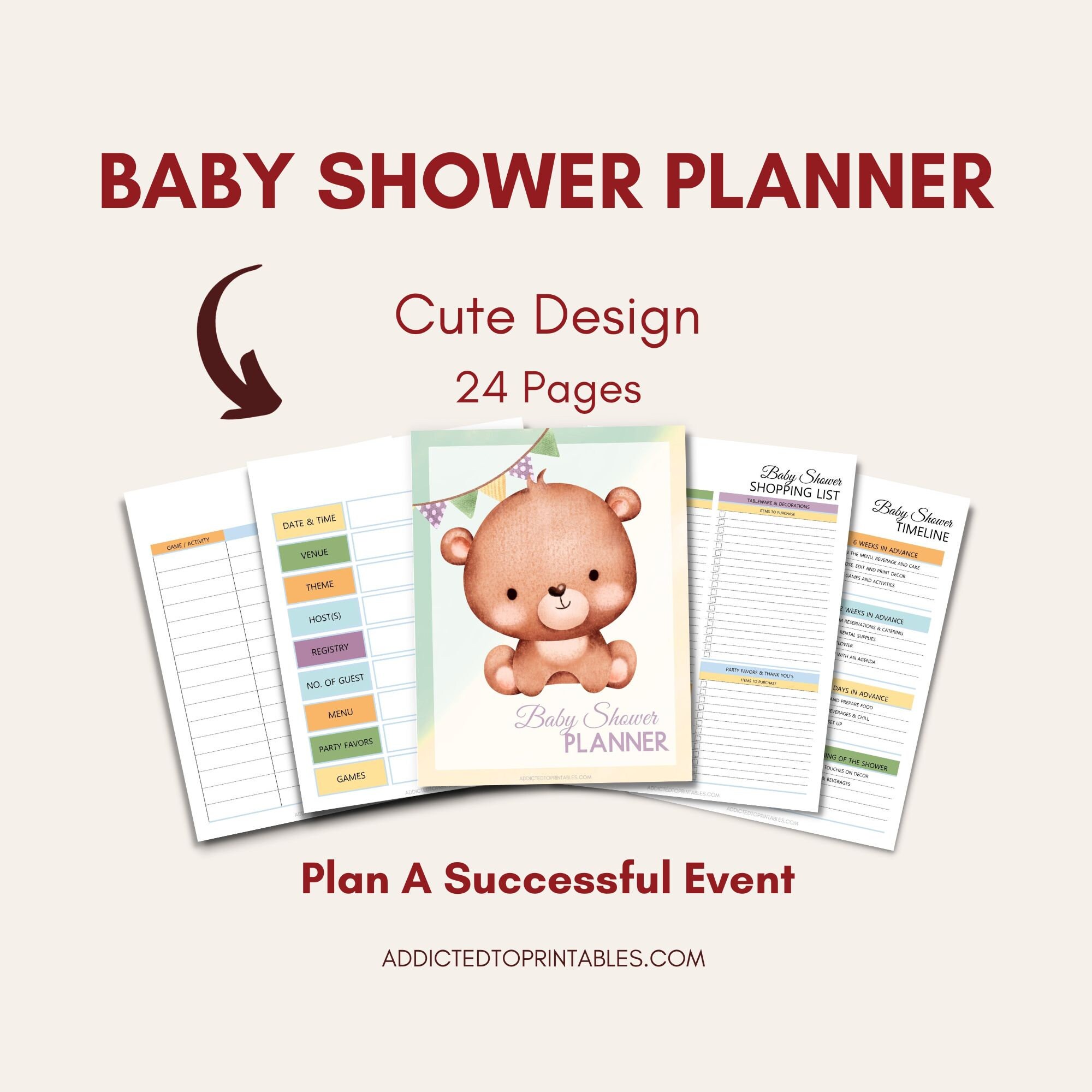 Printable Baby Shower Planner | Instant Download | 8.5x11 PDF| Baby ...