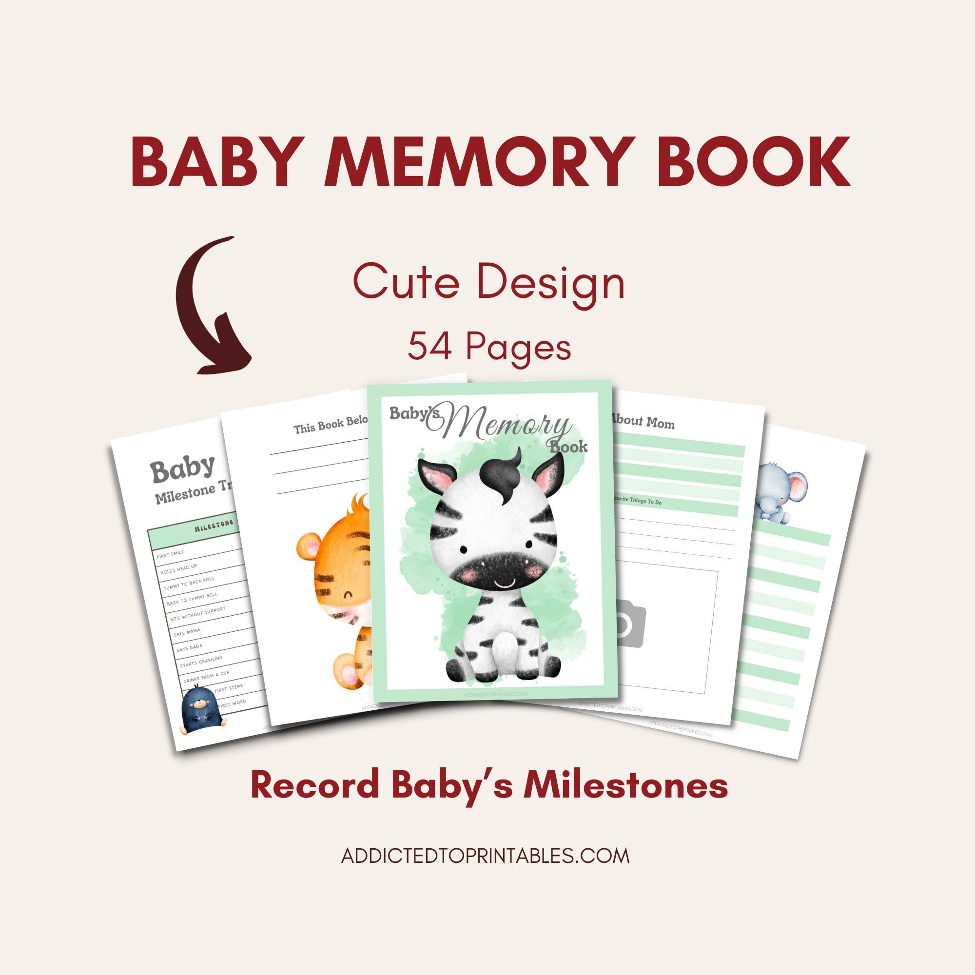 Printable Baby Memory Book | Instant Download | 8.5x11 PDF| Baby Book ...