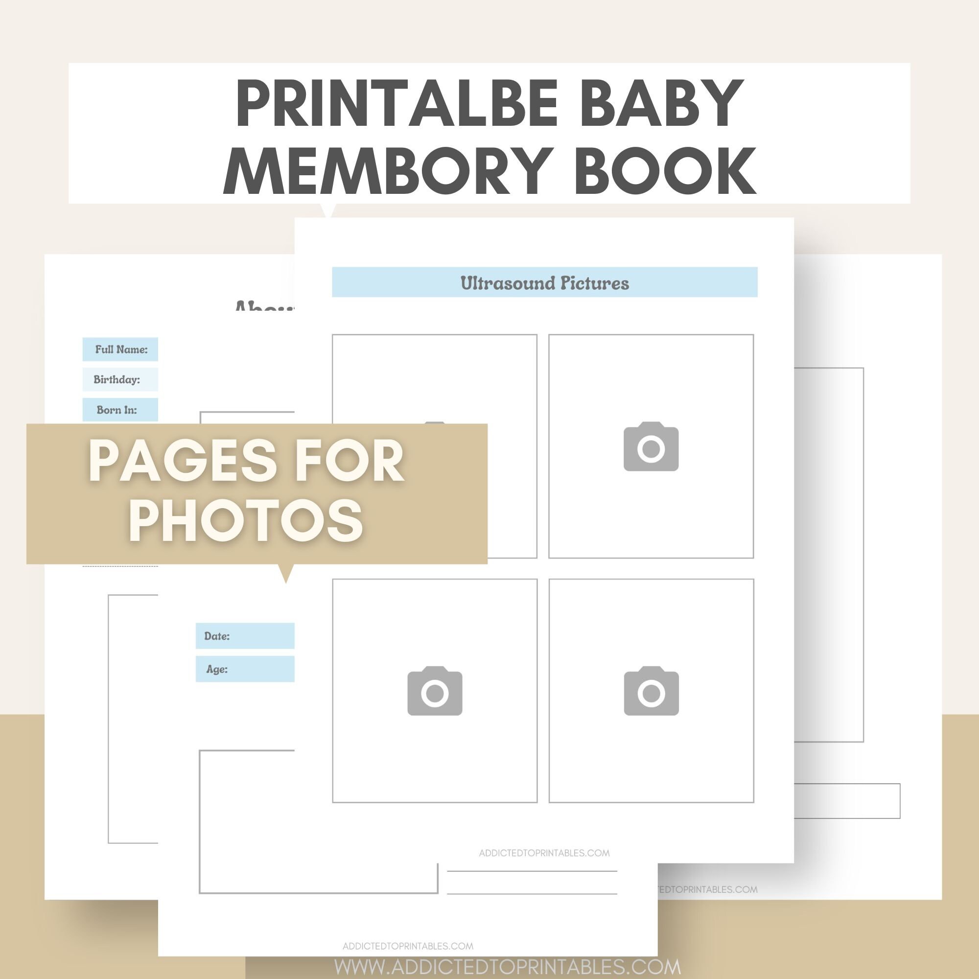 Printable Baby Memory Book | Instant Download | 8.5x11 PDF| Baby Book ...