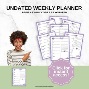 Printable Weekly Planner | Instant Download | 8.5x11 PDF| Weekly ...