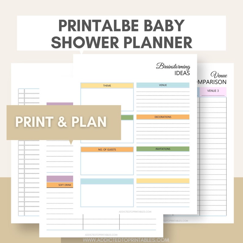 Printable Baby Shower Planner | Instant Download | 8.5x11 PDF| Baby ...