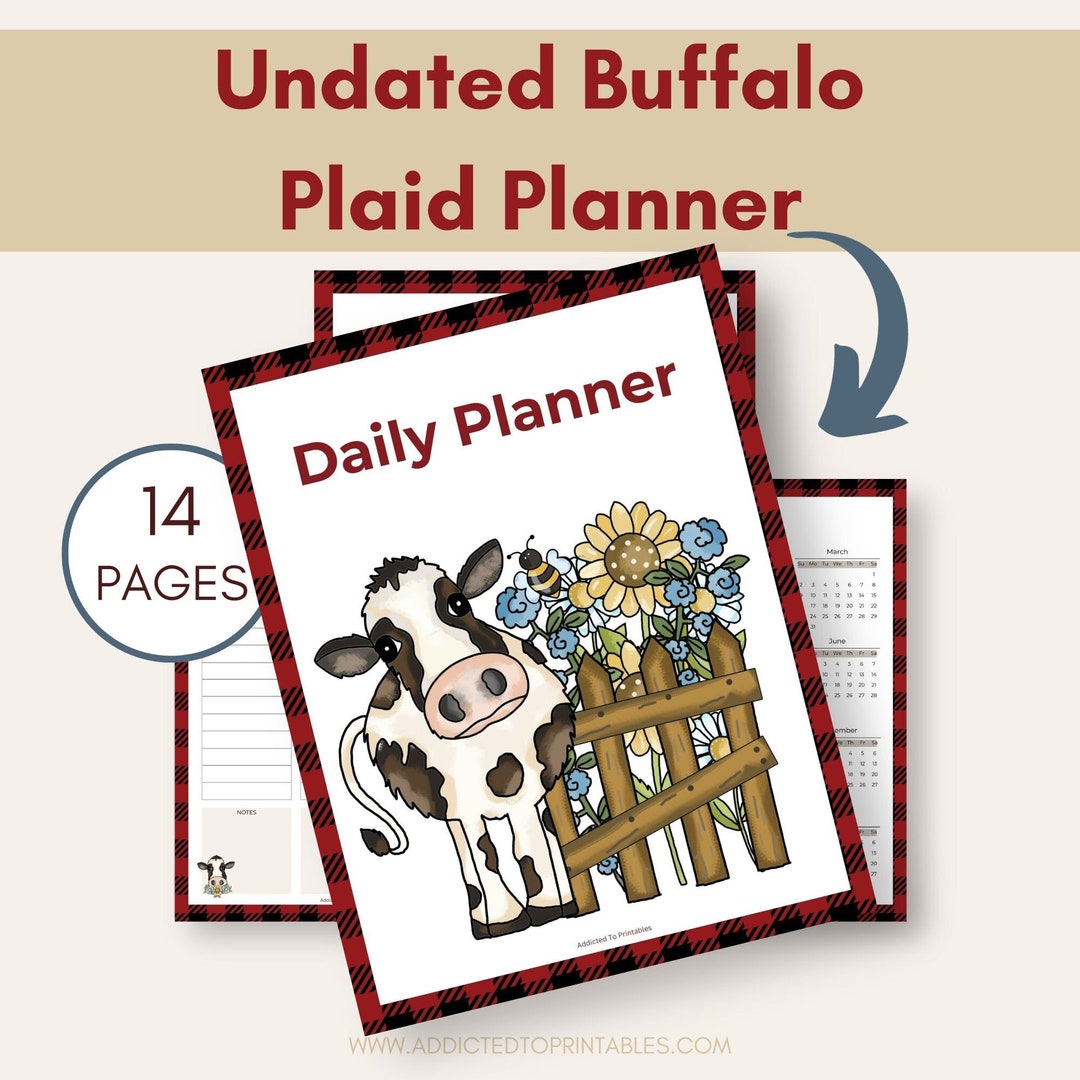 Printable Buffalo Plaid 2024 2025 Daily Planner | Instant Download | 8 ...