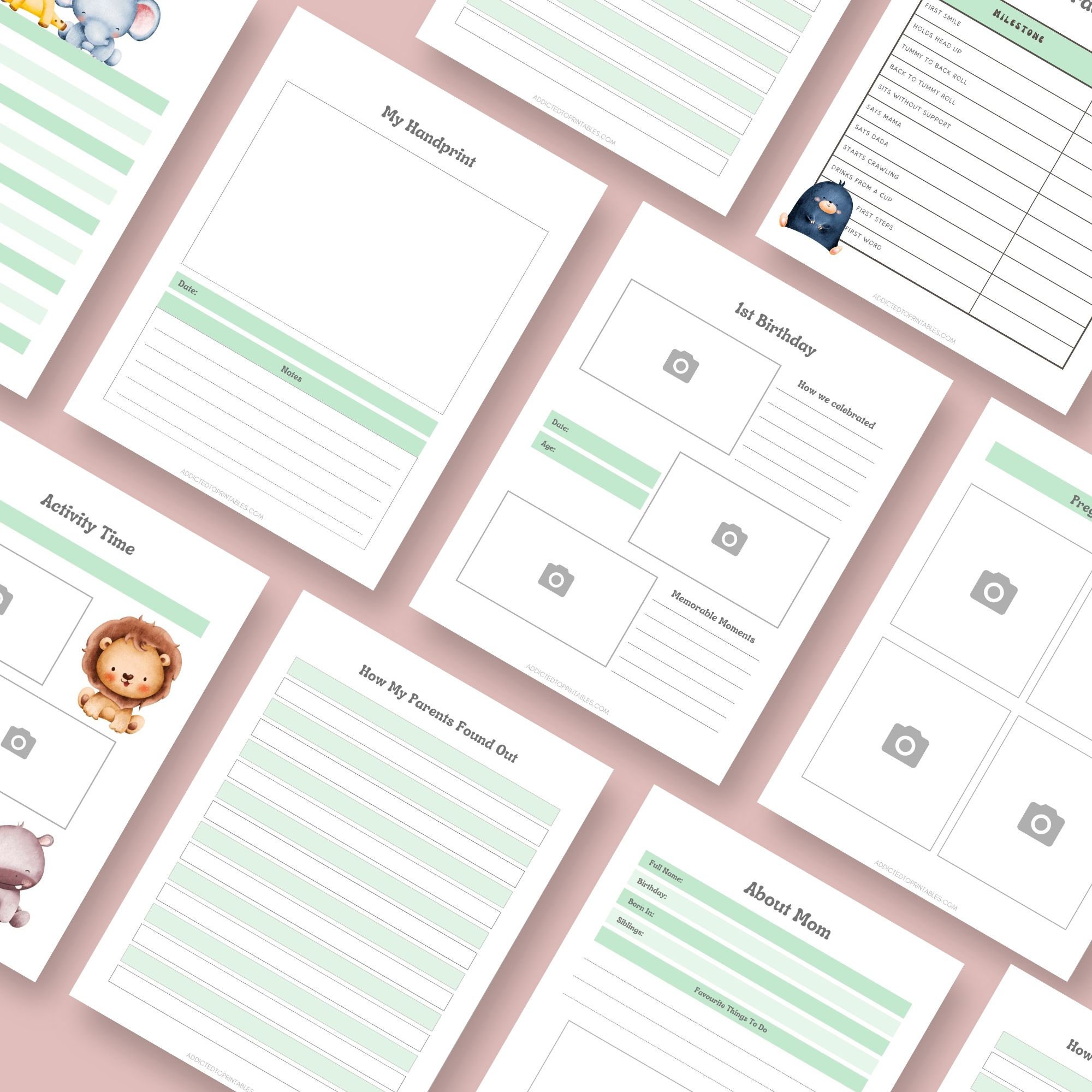 Printable Baby Memory Book | Instant Download | 8.5x11 PDF| Baby Book ...