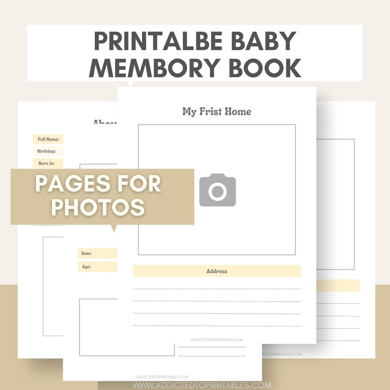 Printable Baby Memory Book | Instant Download | 8.5x11 PDF| Baby Book ...