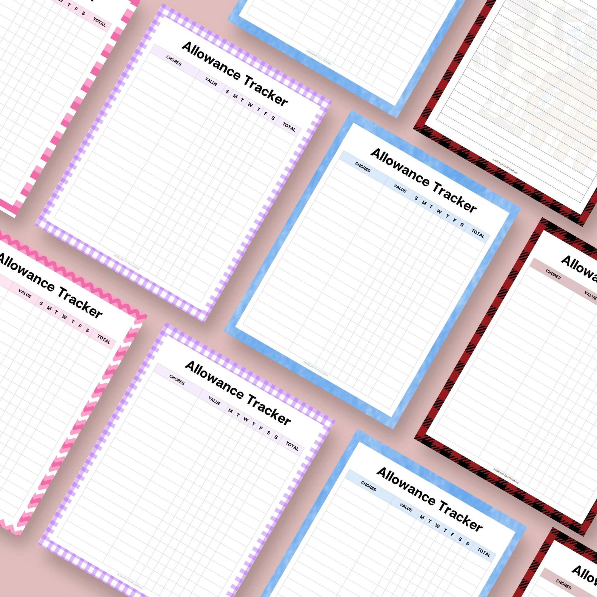 Printable Weekly Allowance Tracker for Kids Instant Download 8.5x11 PDF ...