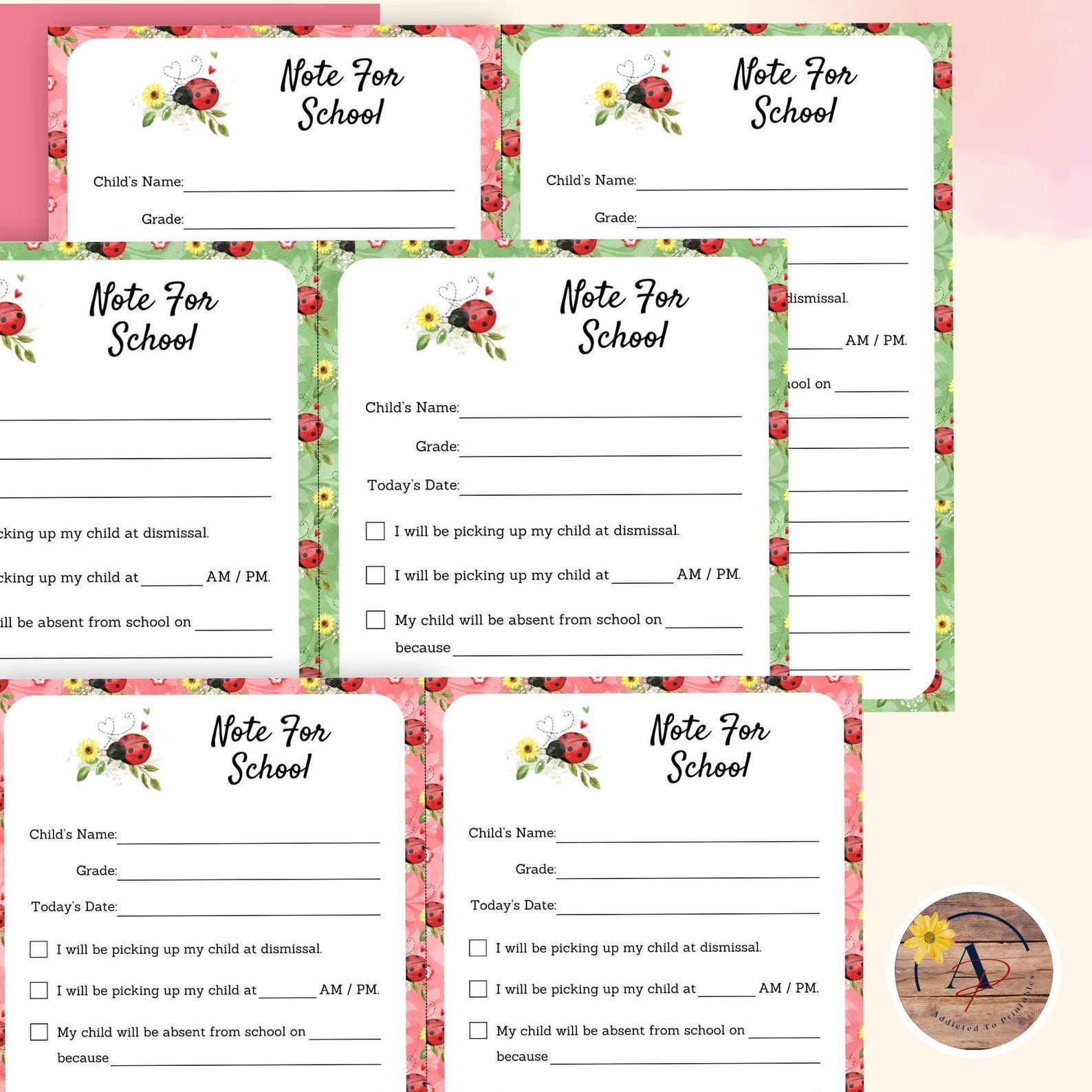 Printable Note From Home PDF | School Note From Home | Printable School ...