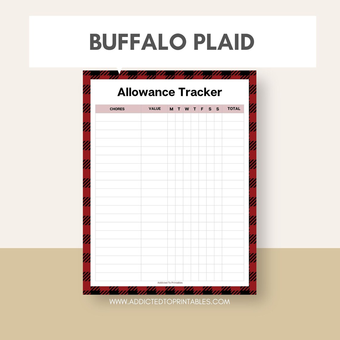 Printable Weekly Allowance Tracker for Kids Instant Download 8.5x11 PDF ...