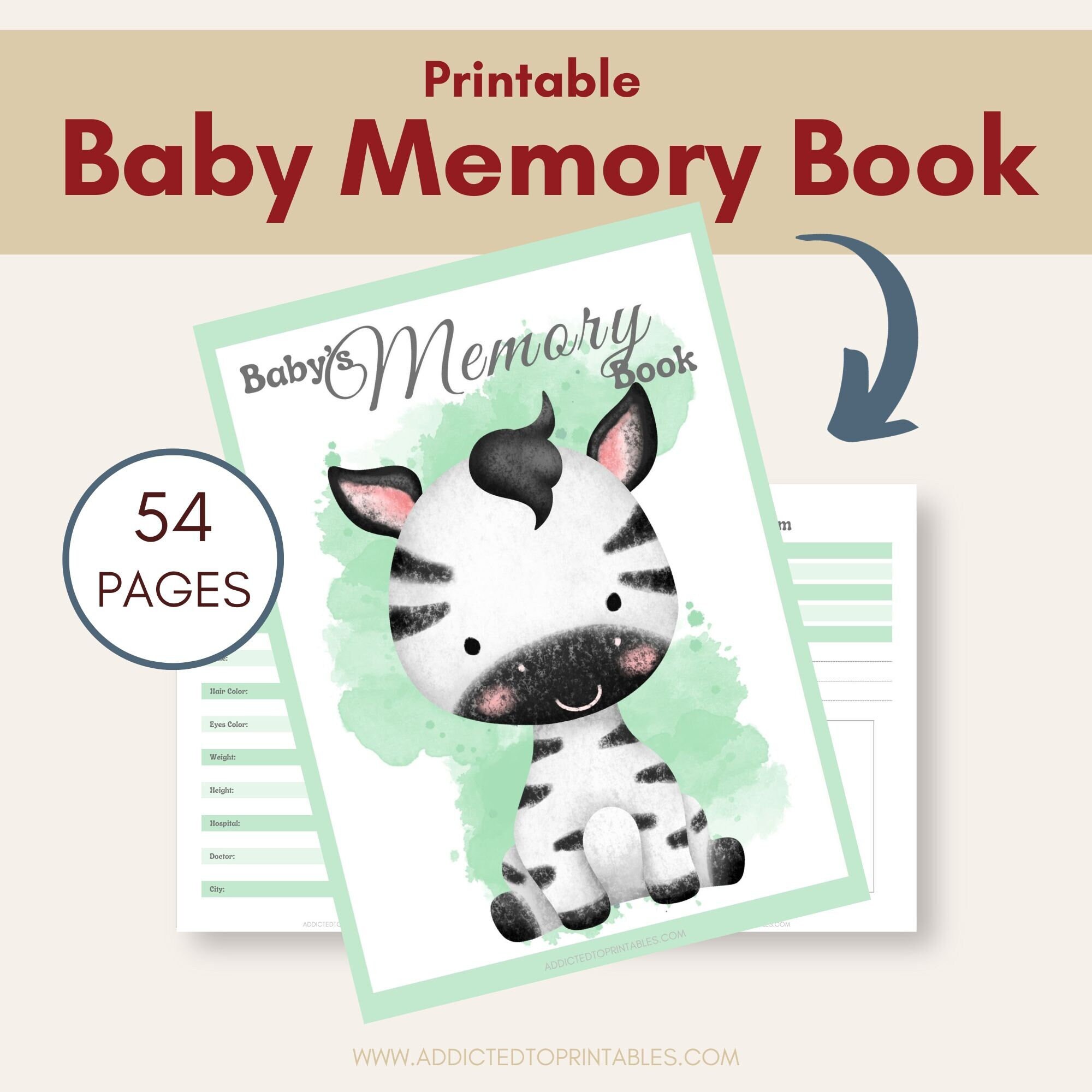 Printable Baby Memory Book | Instant Download | 8.5x11 PDF| Baby Book ...