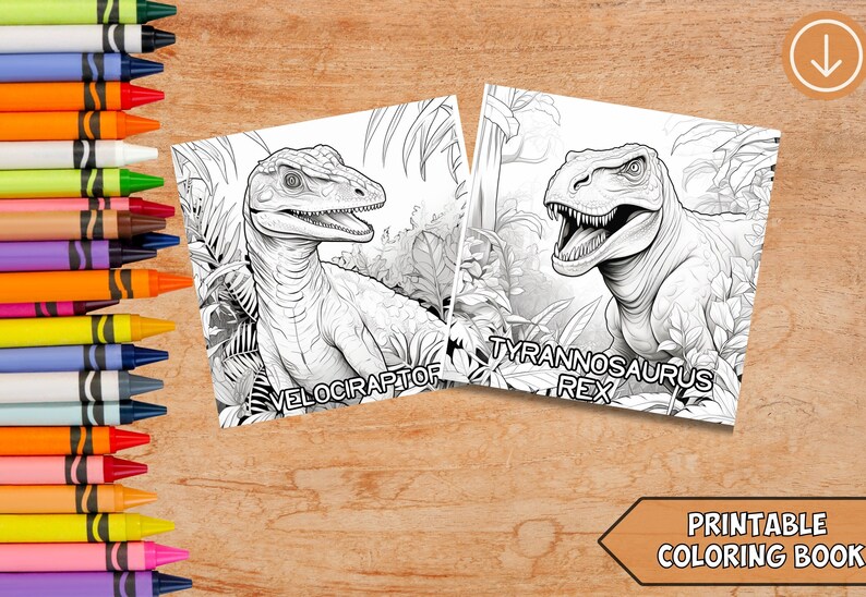 Dinosaur Coloring Book Volume 1 Coloring Book Coloring Page Printable ...