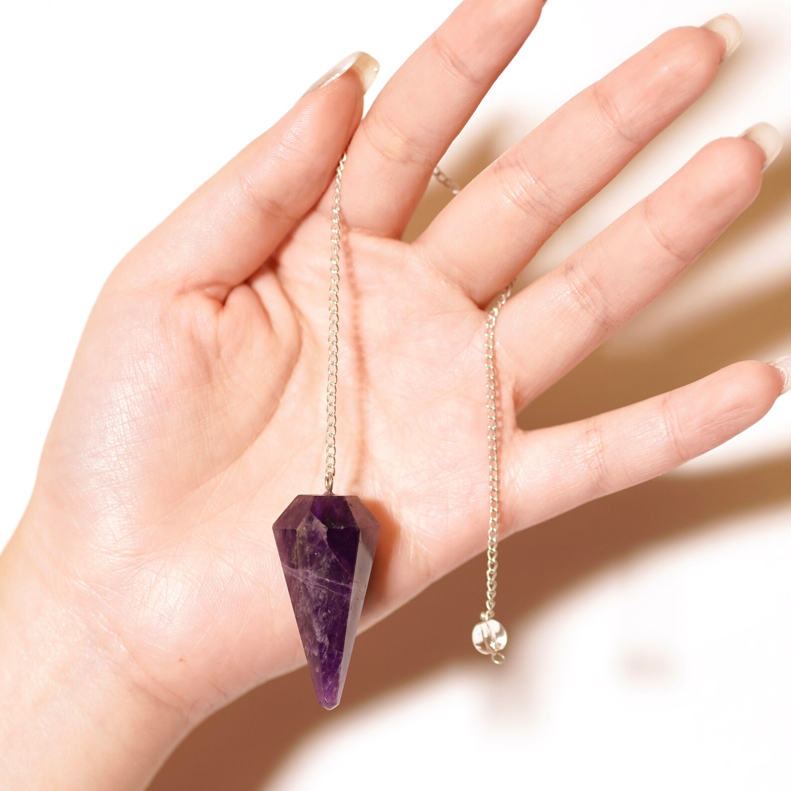 Natural Amethyst Crystal Pendulum for Dowsing and Divination Healing ...