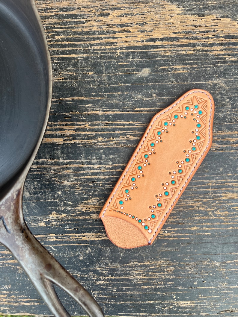 Leather Cast Iron Skillet Handle Cover - Etsy