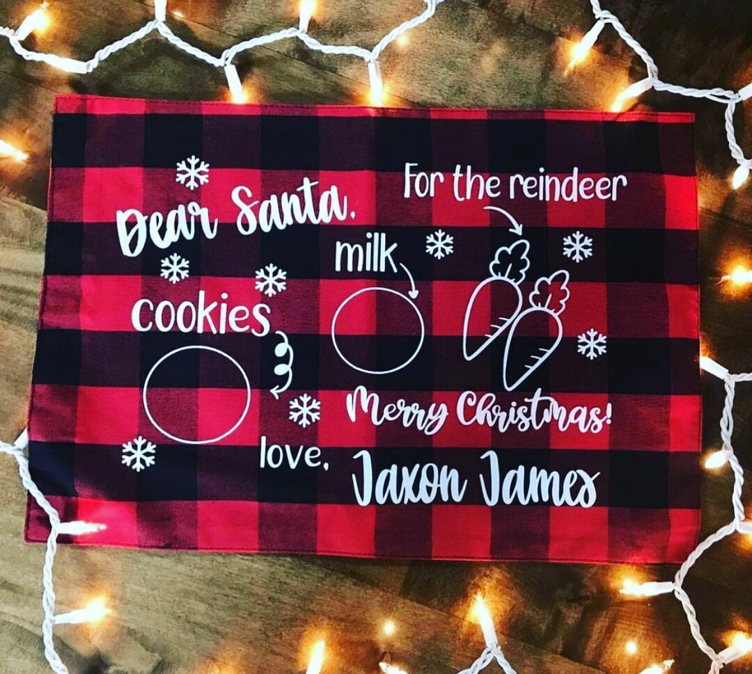 Santas Milk and Cookies Mat - Etsy