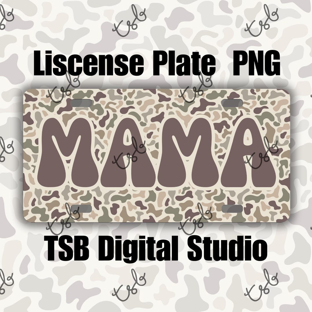 Camo Mama Liscense Plate PNG - Etsy
