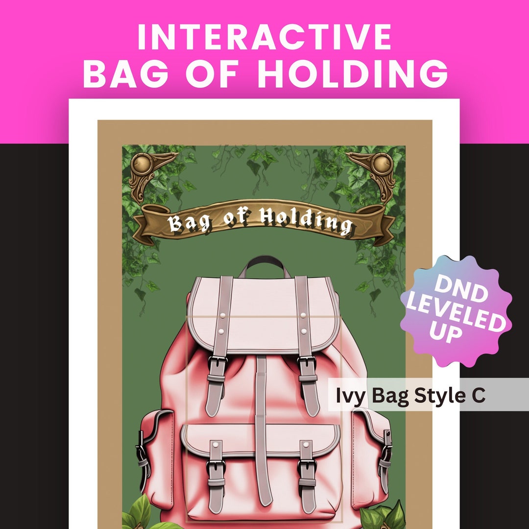 Dnd Pink Bag of Holding: Style Green Ivy Holds Actual Spell - Etsy