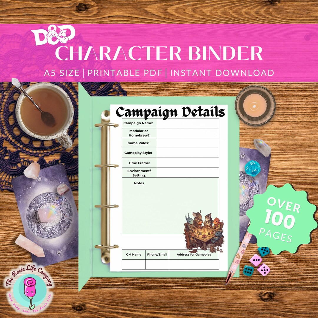 Mint Green DND & TTRPG Character Booklet - Etsy
