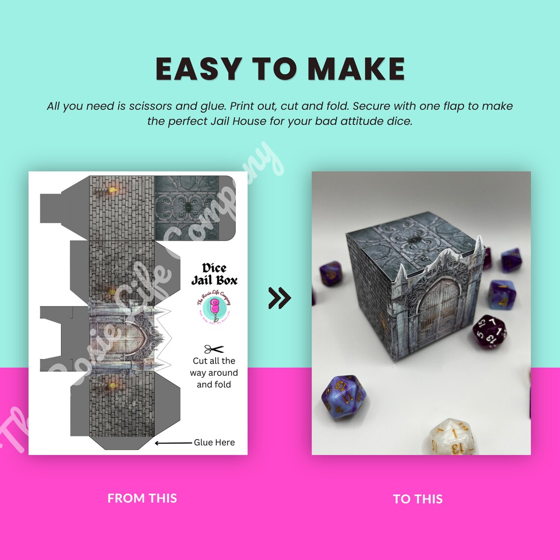 Elvish Dice Jail Box DIY Craft for TTRPG Gift With Purchase Printable ...
