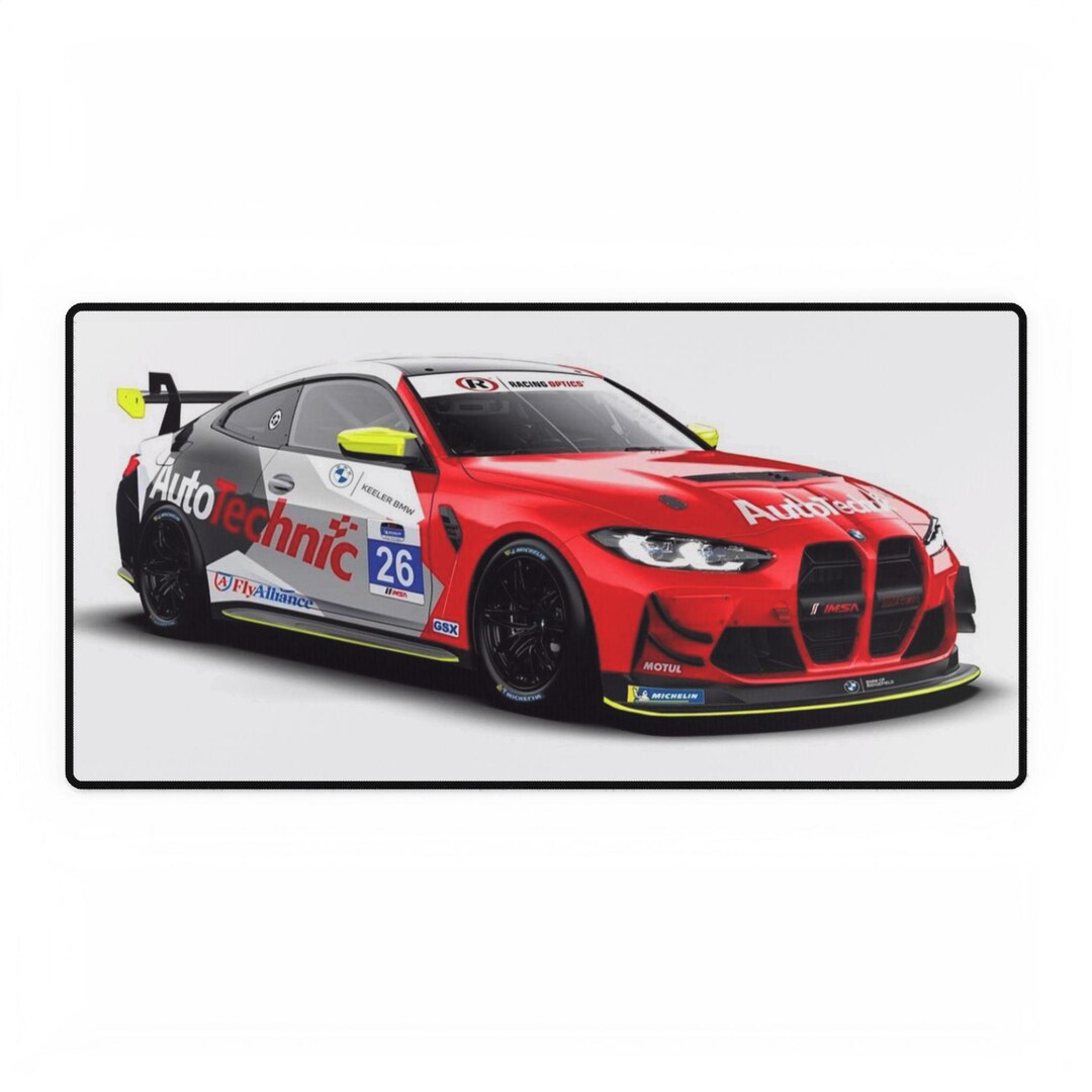 Racing Car Desk Mat GT4 Inspired Sports Car Design, Large Gaming Mouse ...