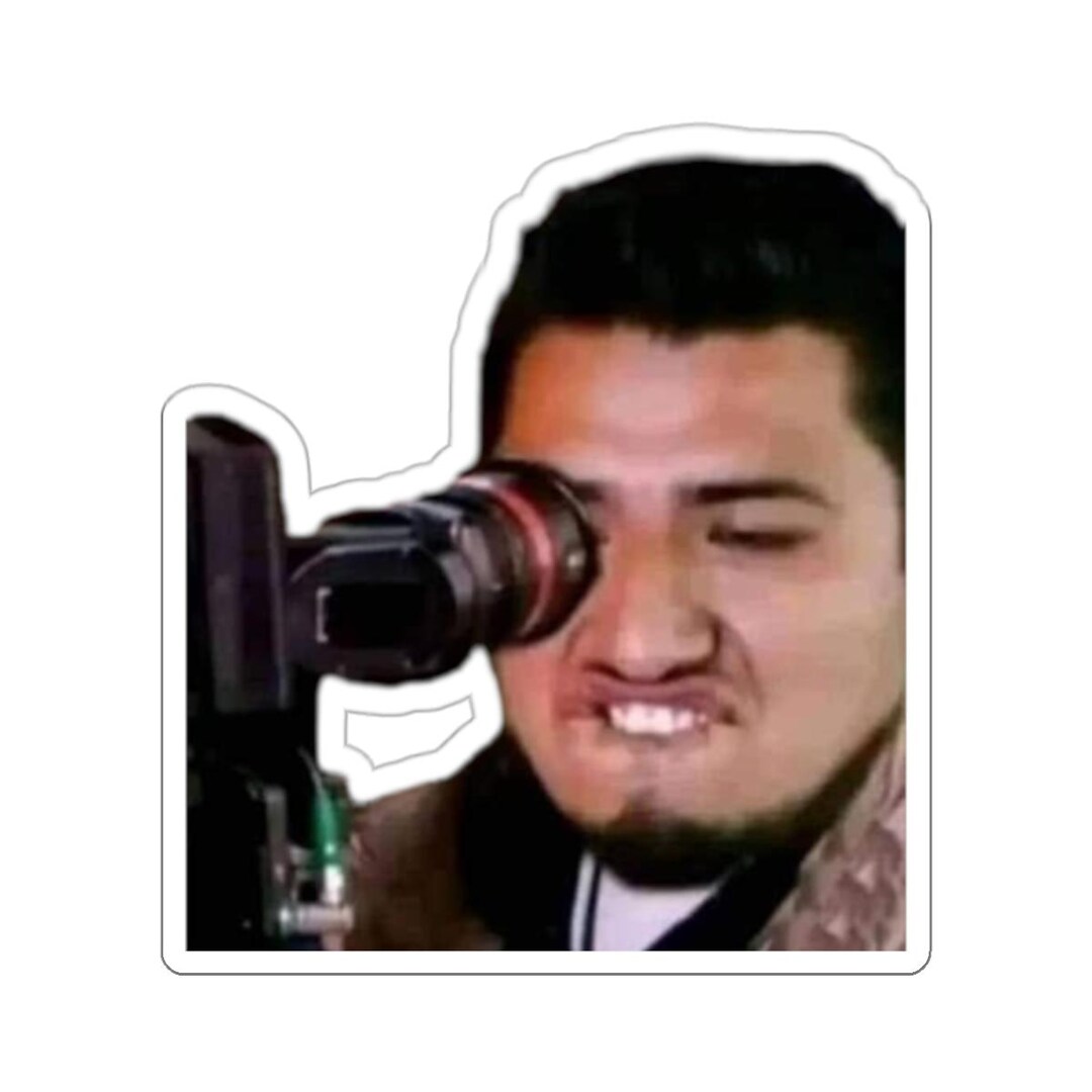 Funny Meme Cameraman Cringe Sticker, Novelty Decal, Laptop Decal ...