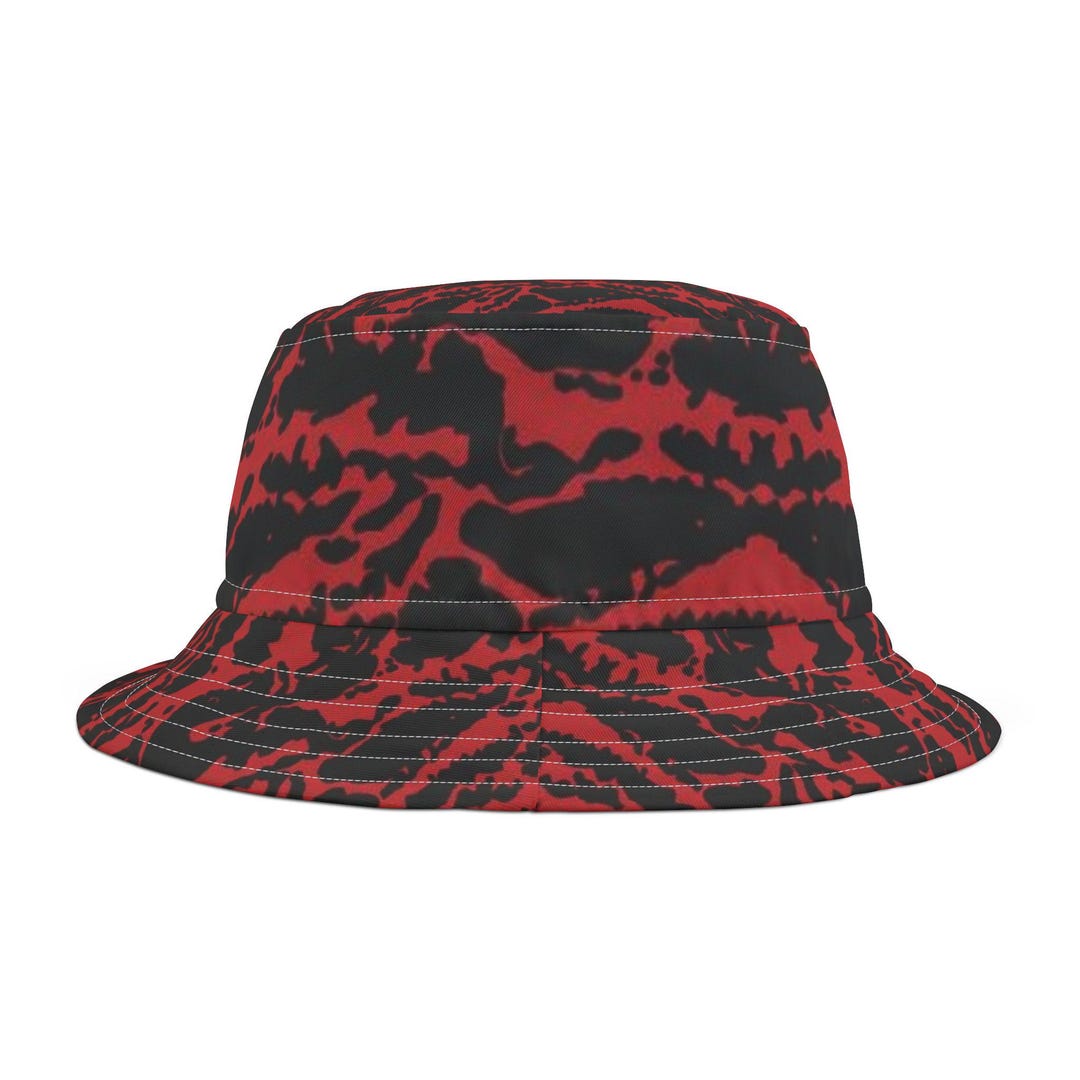 Red Tiger Camouflage Bucket Hat, Gamer Gift, Military Cap, Army Style ...
