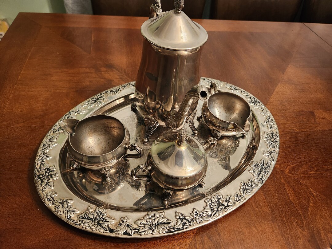 Vintage Davco Silver NY Silver (not Silver Plated) Teapot Set and ...
