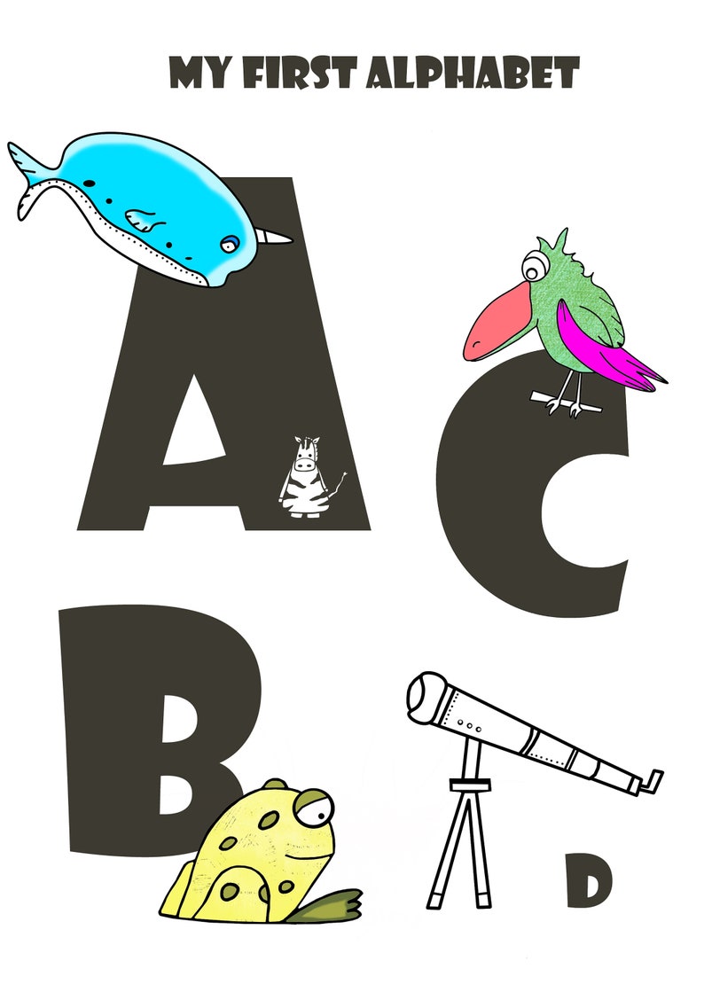 26 Alphabet Letters Printable ABC Alphabet Flash Cards, ABC Kids ...