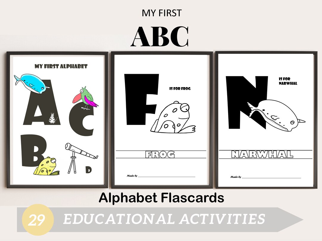26 Alphabet Letters Printable ABC Alphabet Flash Cards, ABC Kids ...