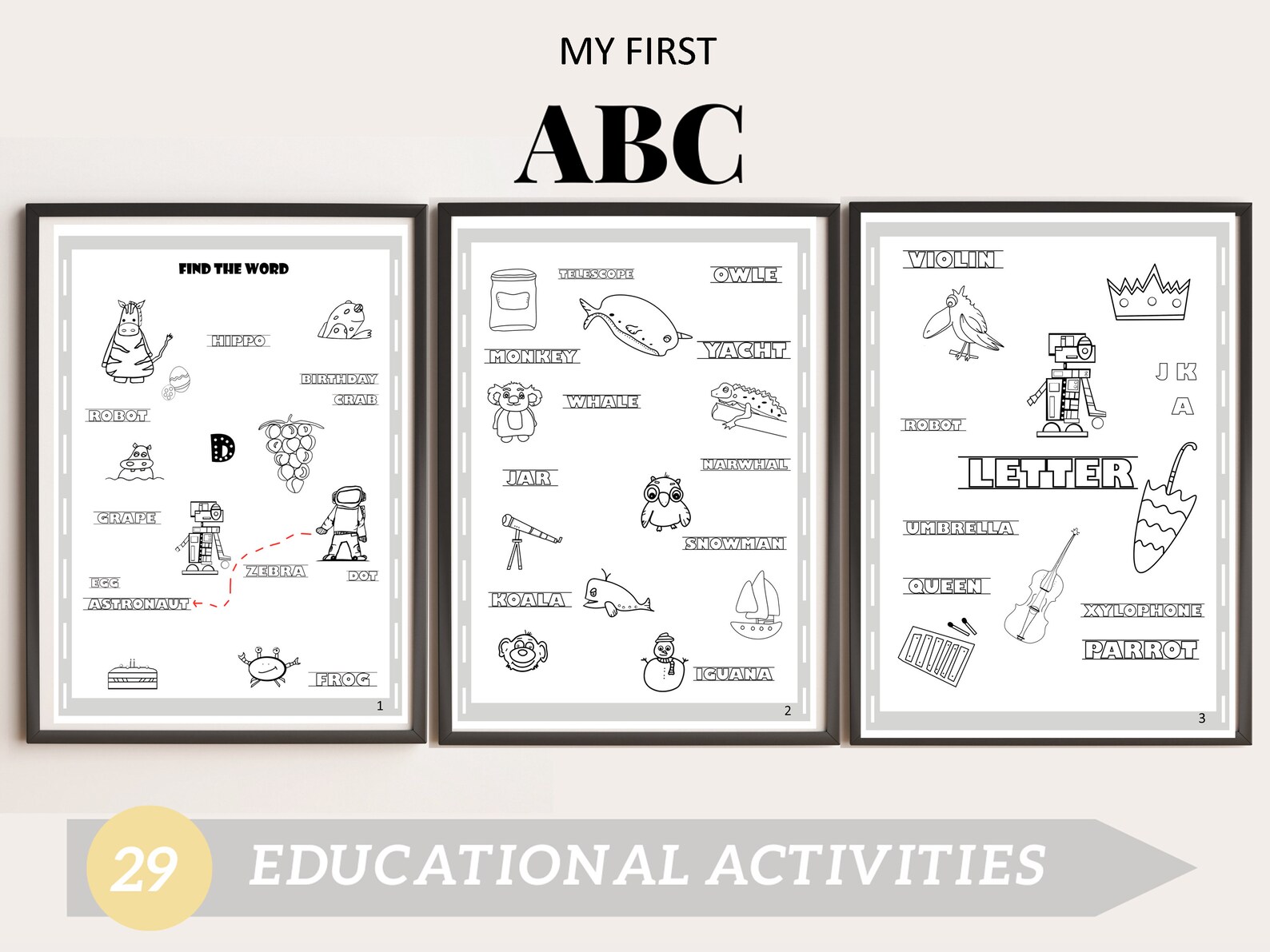 26 Alphabet Letters Printable ABC Alphabet Flash Cards, ABC Kids ...