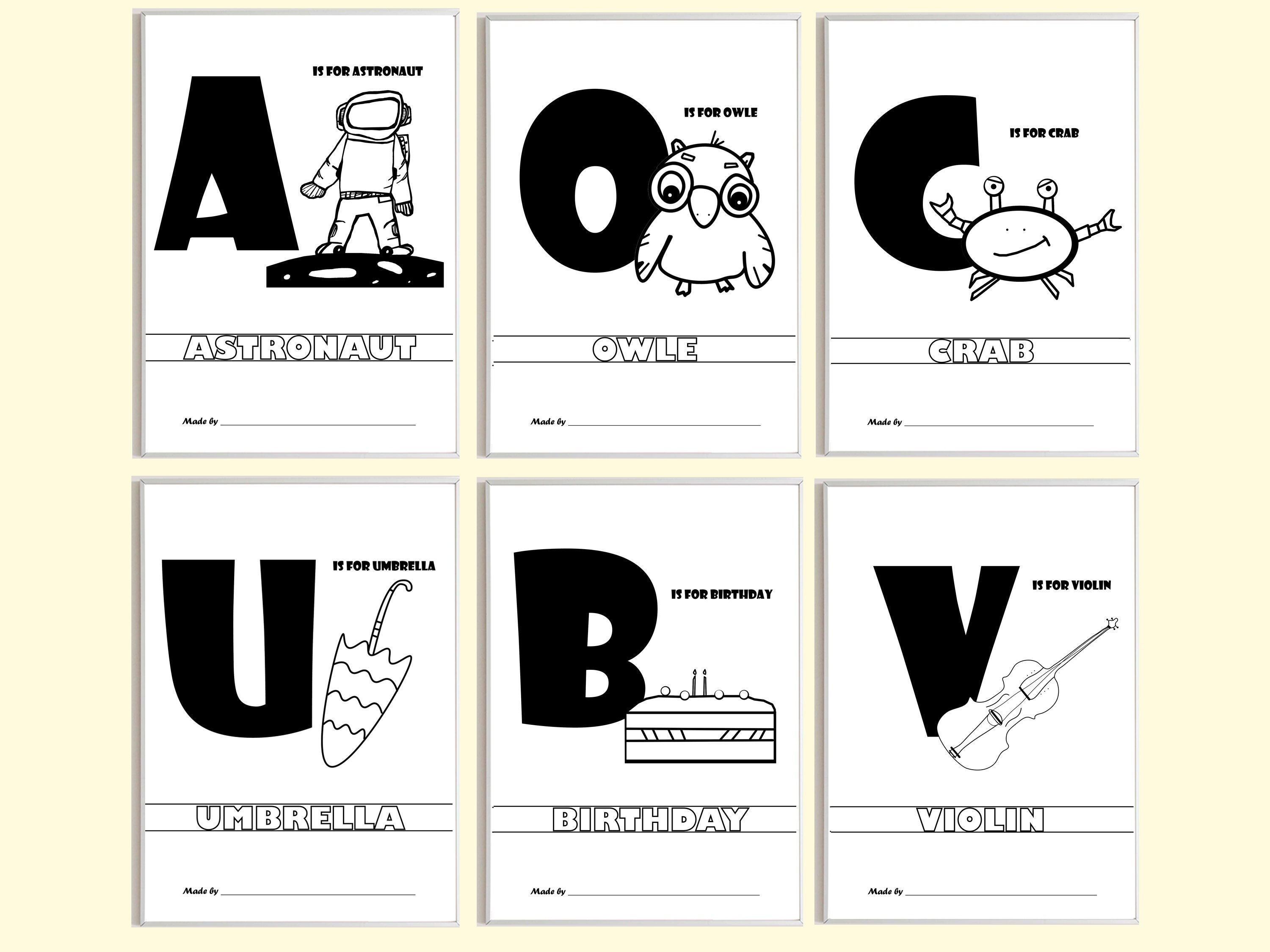 26 Alphabet Letters Printable ABC Alphabet Flash Cards, ABC Kids ...
