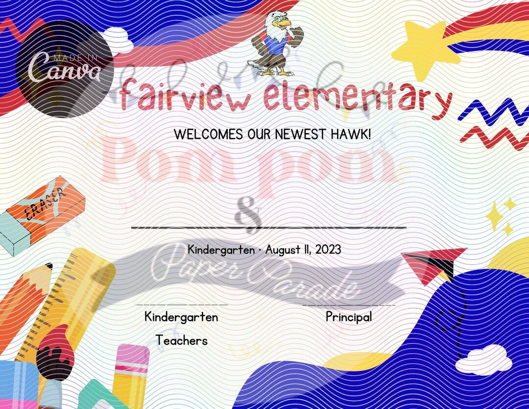 DIGITAL Kindergarten Signing Day Certificate Printable - Etsy