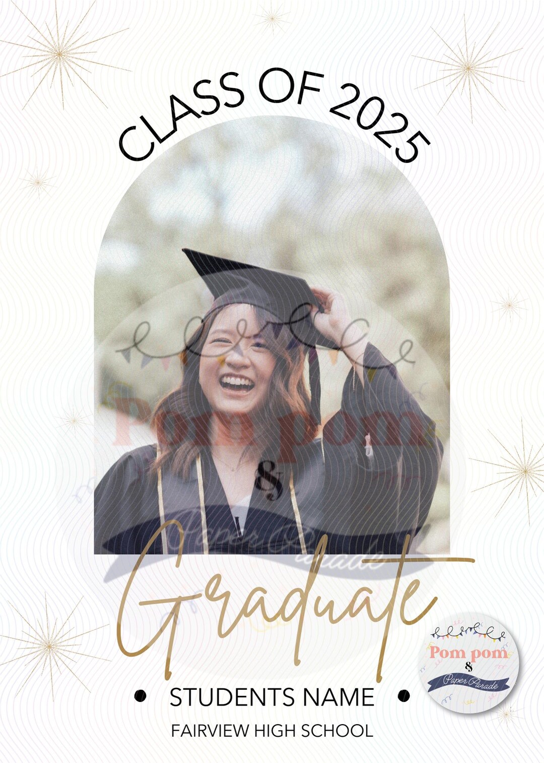Digital Template Graduation Announcement/invite. Add Personalization ...