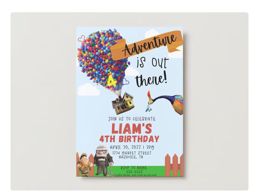 DIGITAL Up! Adventure is Out There Party Invitation Template - Etsy