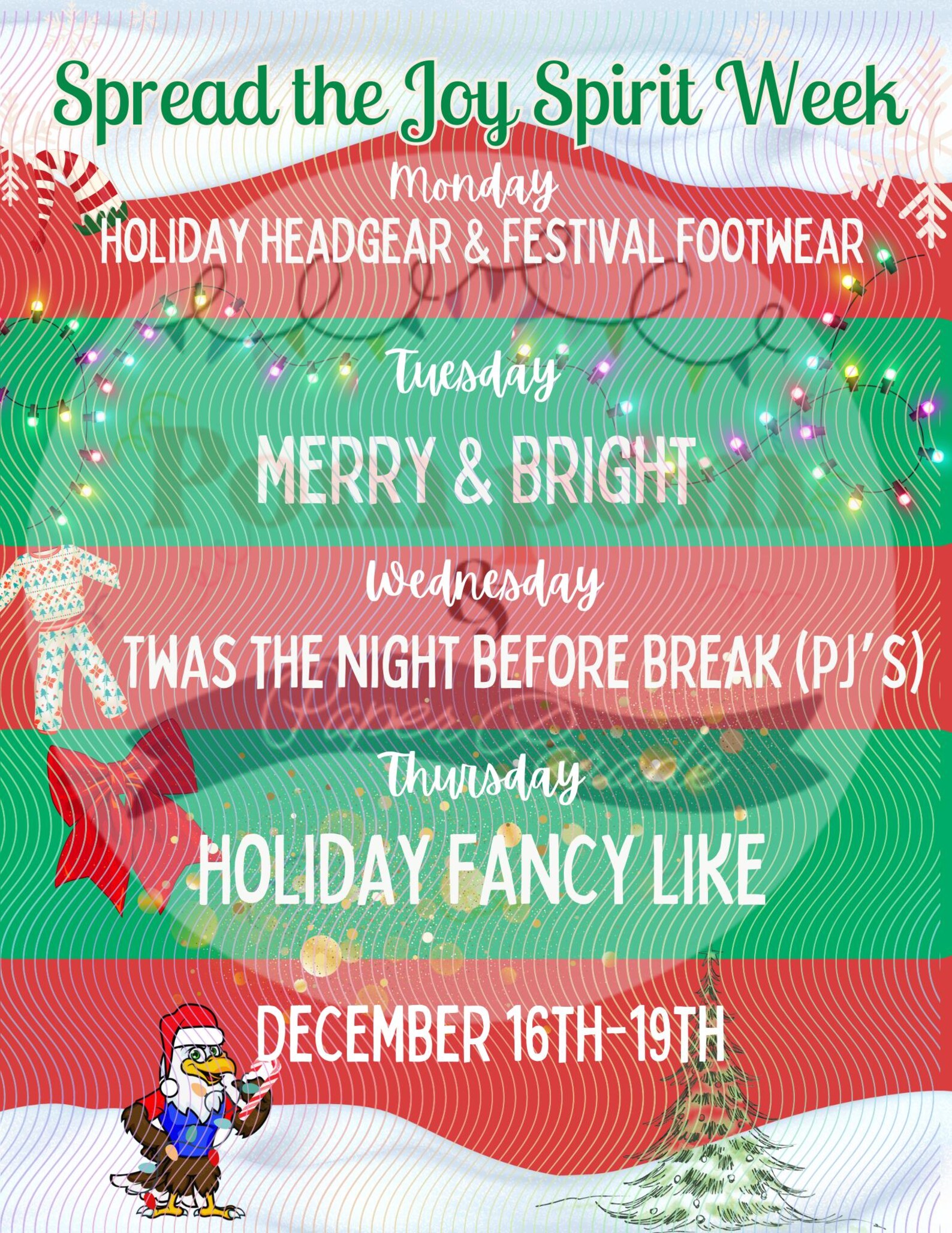 DIGITAL/EDITABLE PTO School Holiday Spirit Week Template, Download and ...