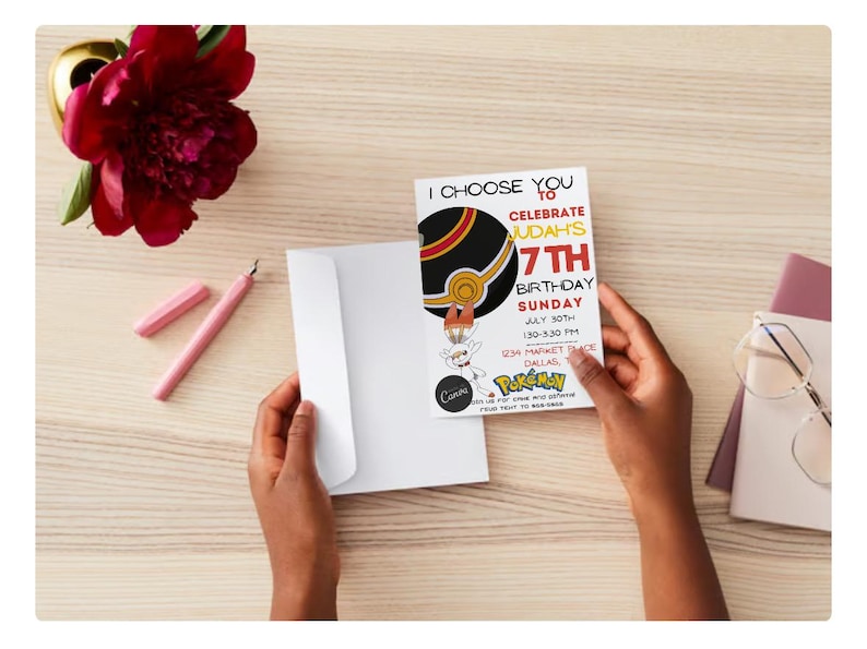 DIGITAL Pokemon Scorebunny Party Invitation Template - Etsy