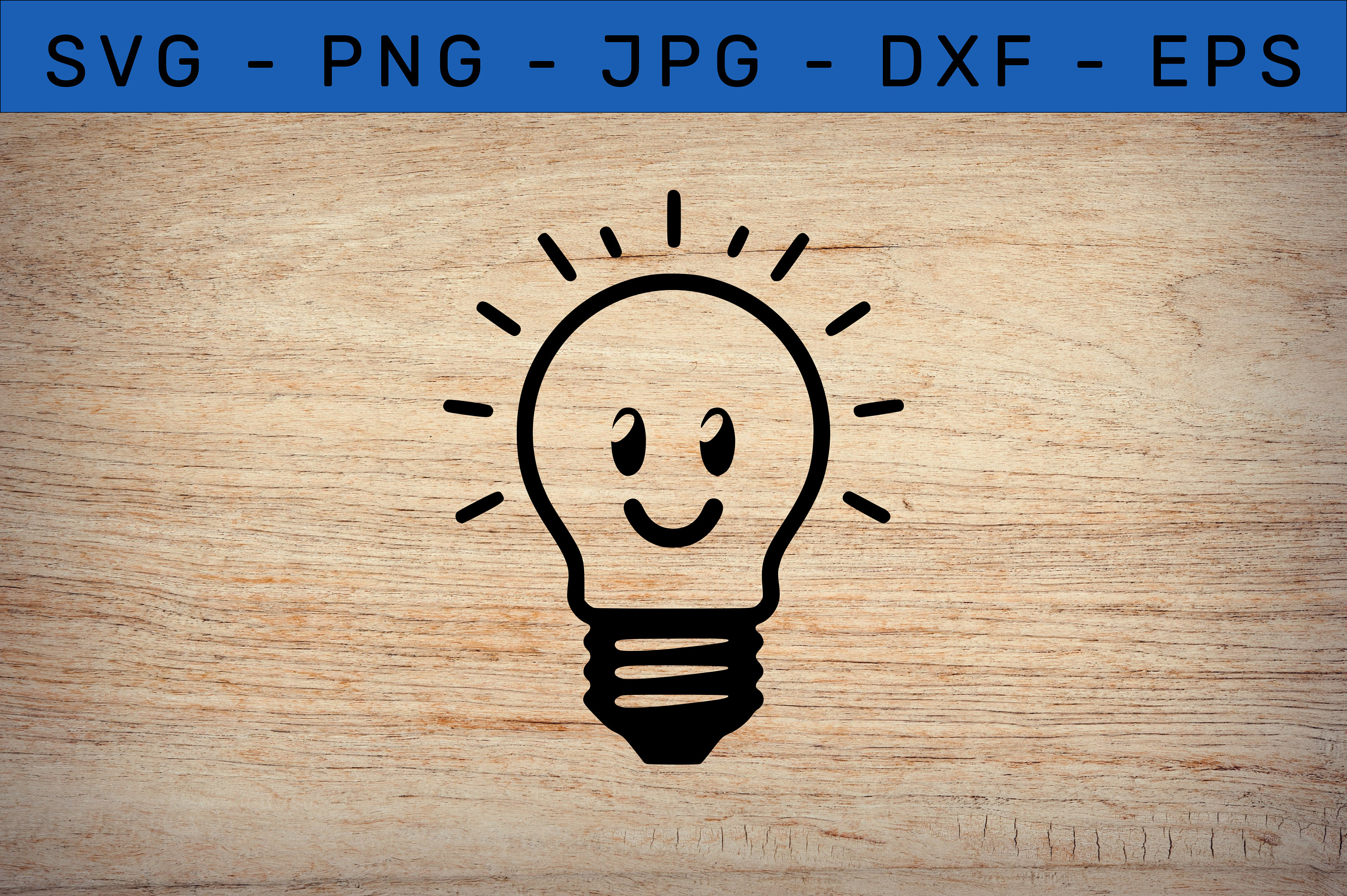 Light Bulb Smiley Face Digital Image for T-shirts & More Instant ...