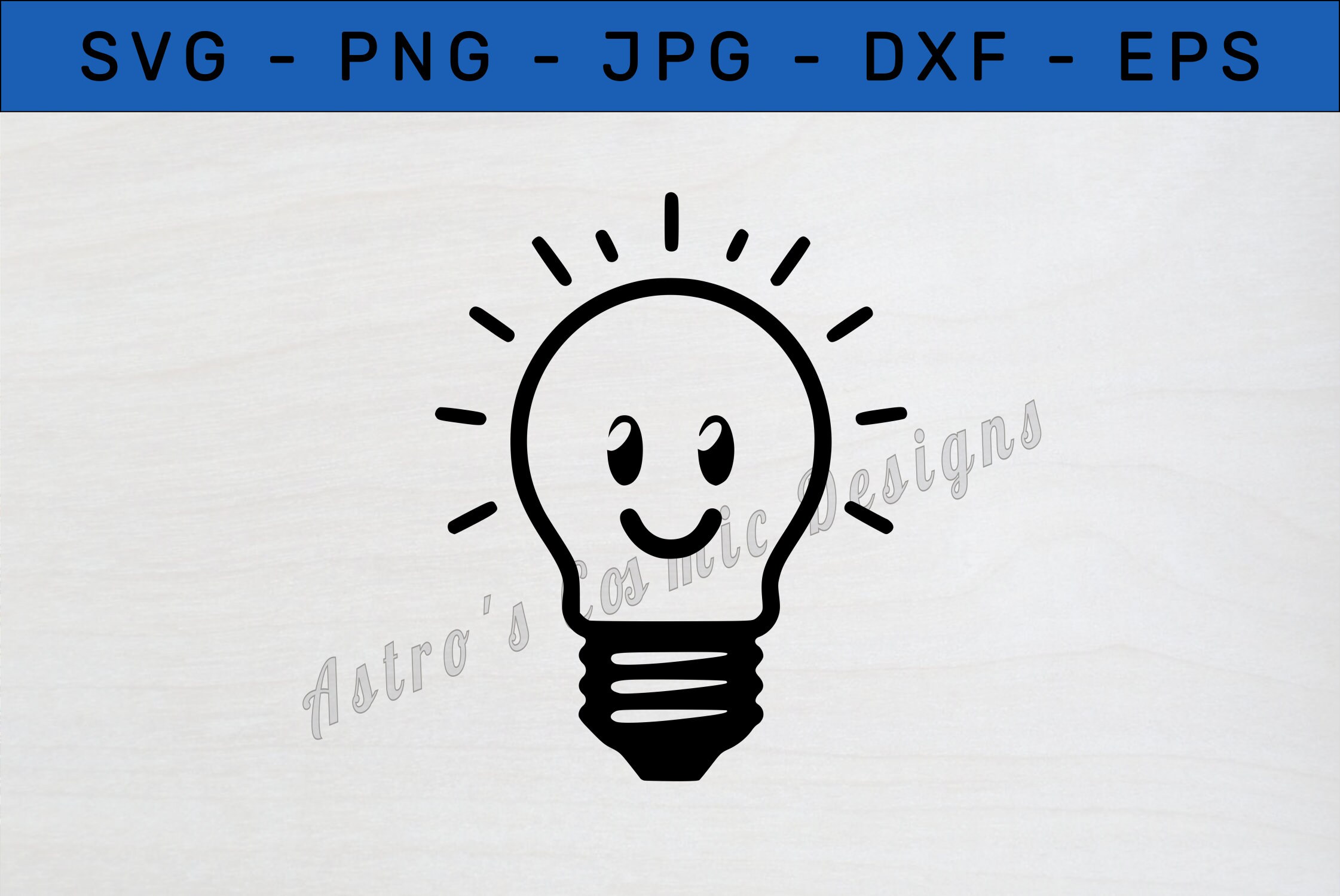 Light Bulb Smiley Face Digital Image for T-shirts & More Instant ...